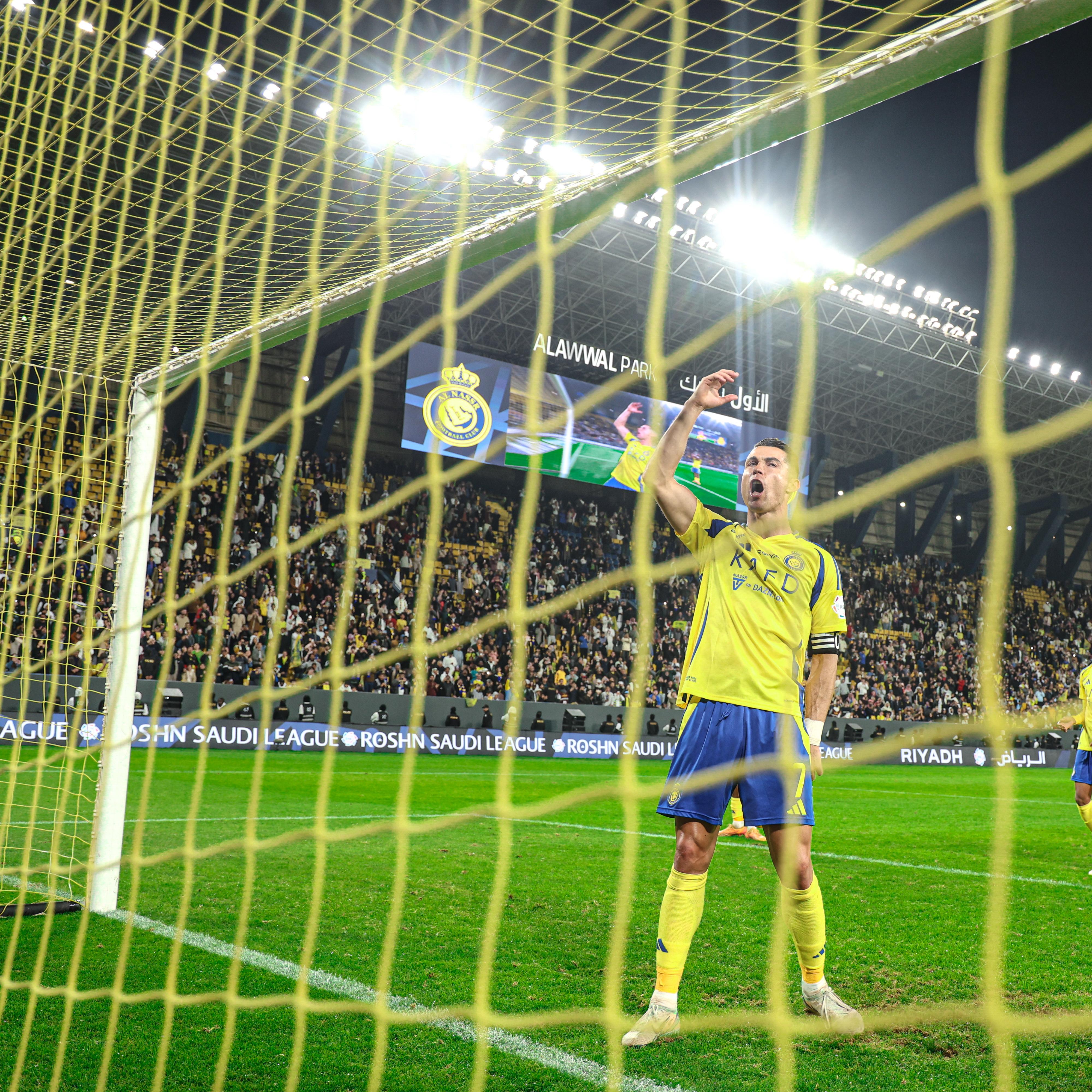 Ronaldo off mark in 2025 as Al Nassr move third with Al Okhdood win